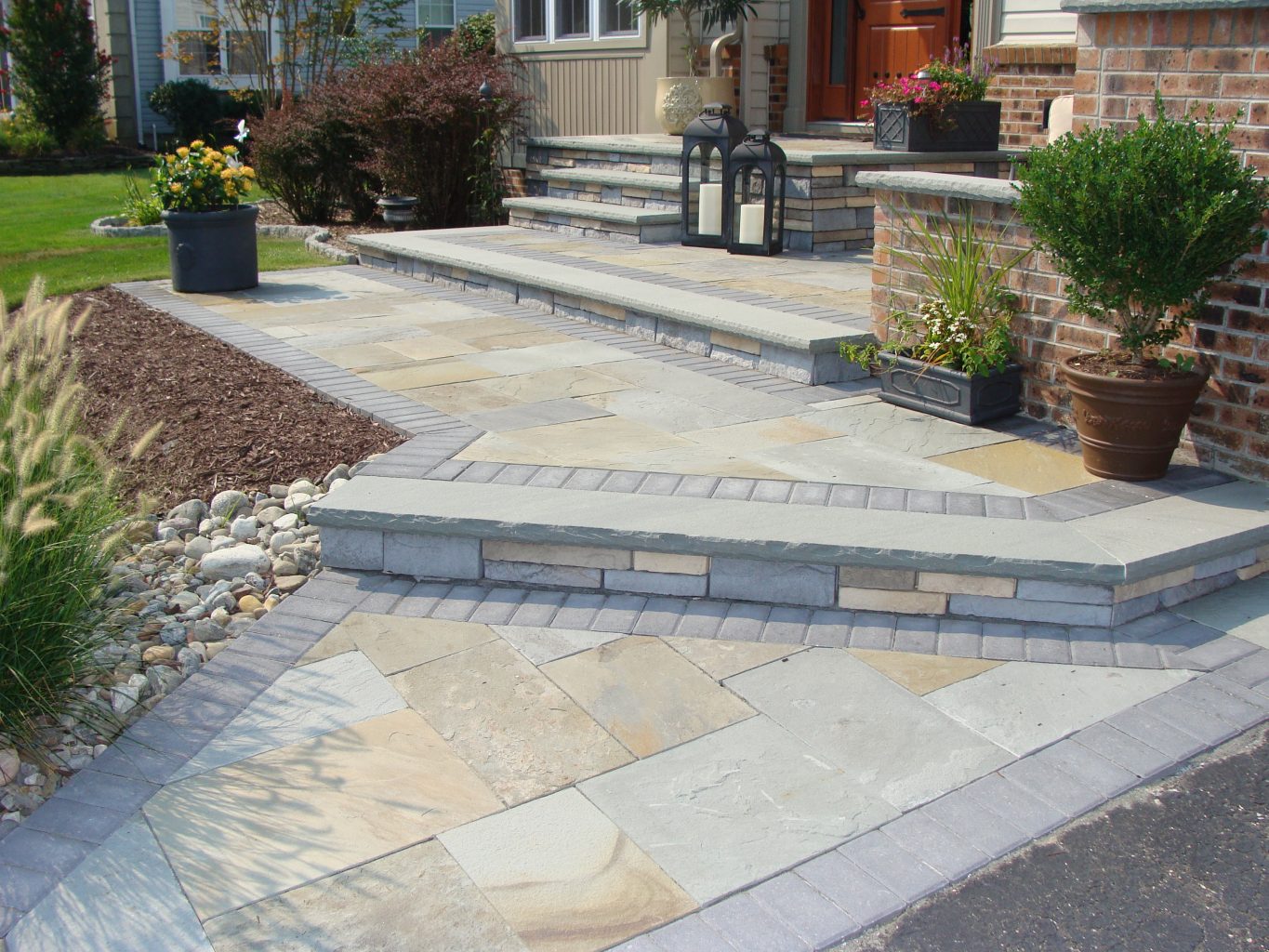 Bluestone Step and Entrance in Mount Laurel, NJ - SLS Landscaping