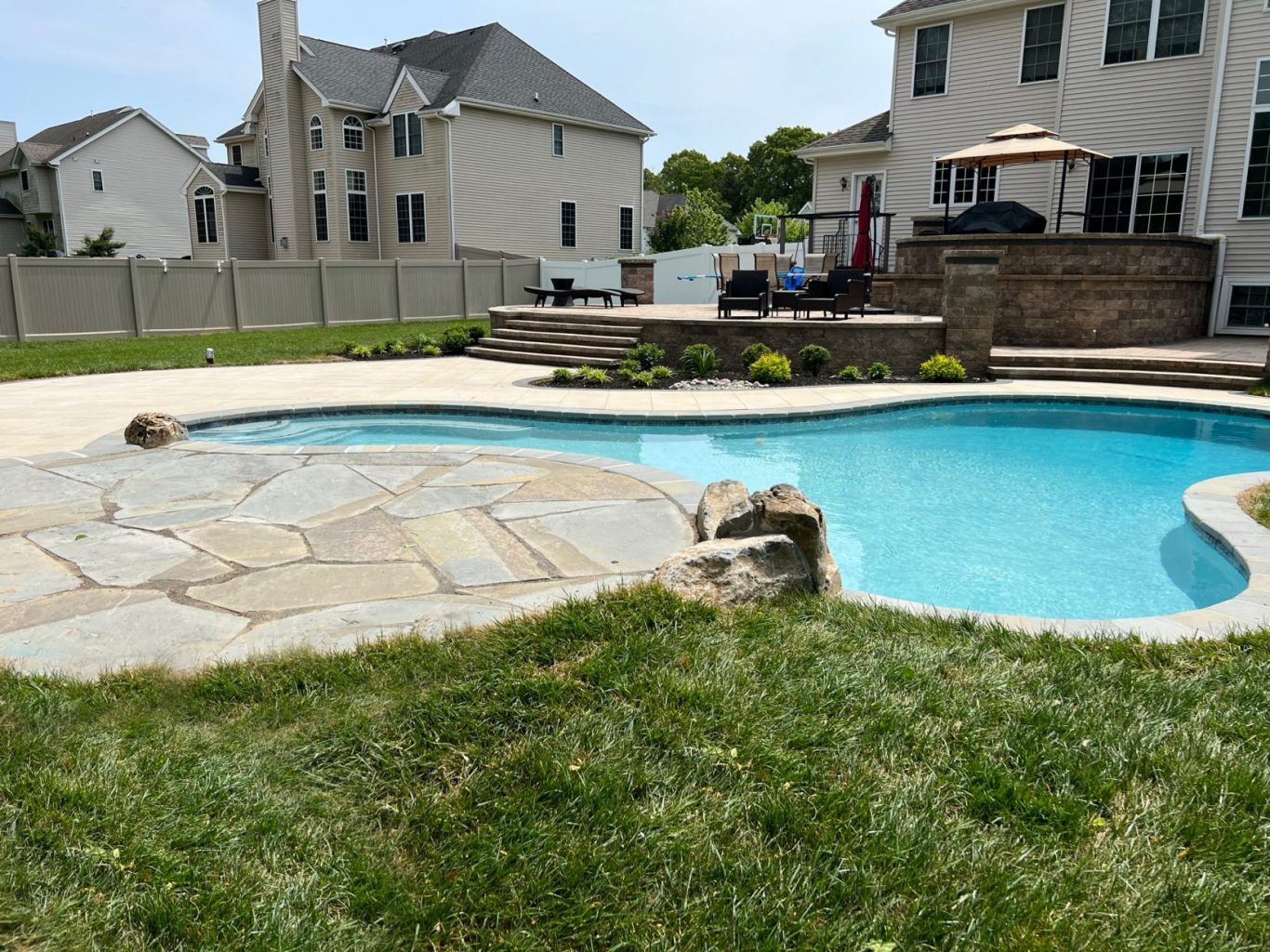 Freeform Gunite Swimming Pool In Mt. Laurel, NJ - SLS Landscaping | NJ ...